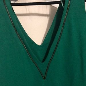 Zara | Dresses | Zara Green Dress With Zipper Back | Poshmark